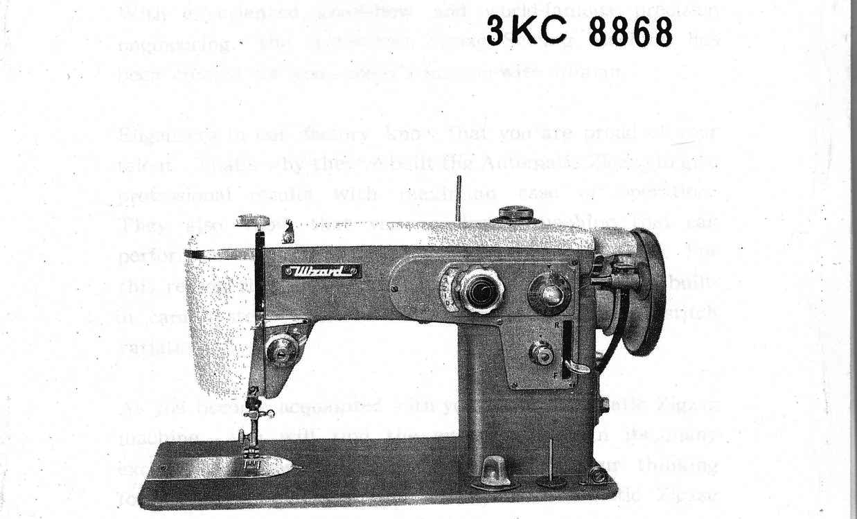 Wizard Automatic 3KC 8868 Manual Sewing Machine Instruction Hard Copy ...