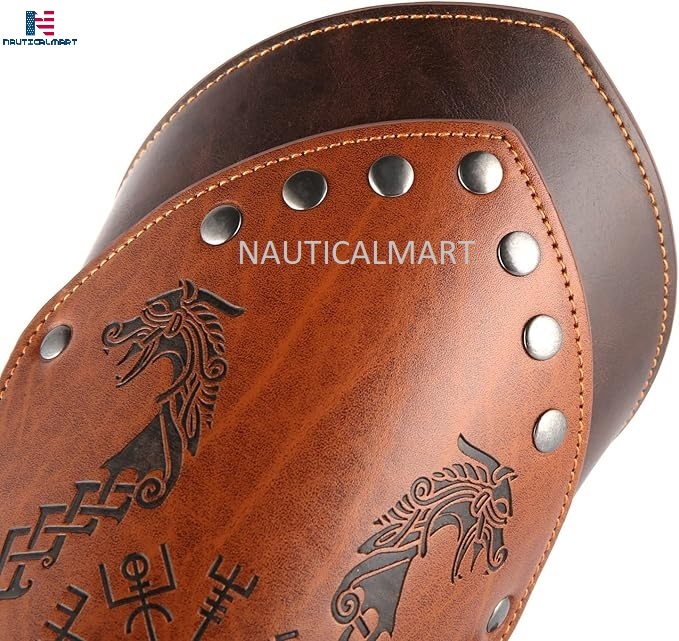 Leather Gauntlet Wristband Medieval Arm Armor Viking Arm Guards Bracers ...