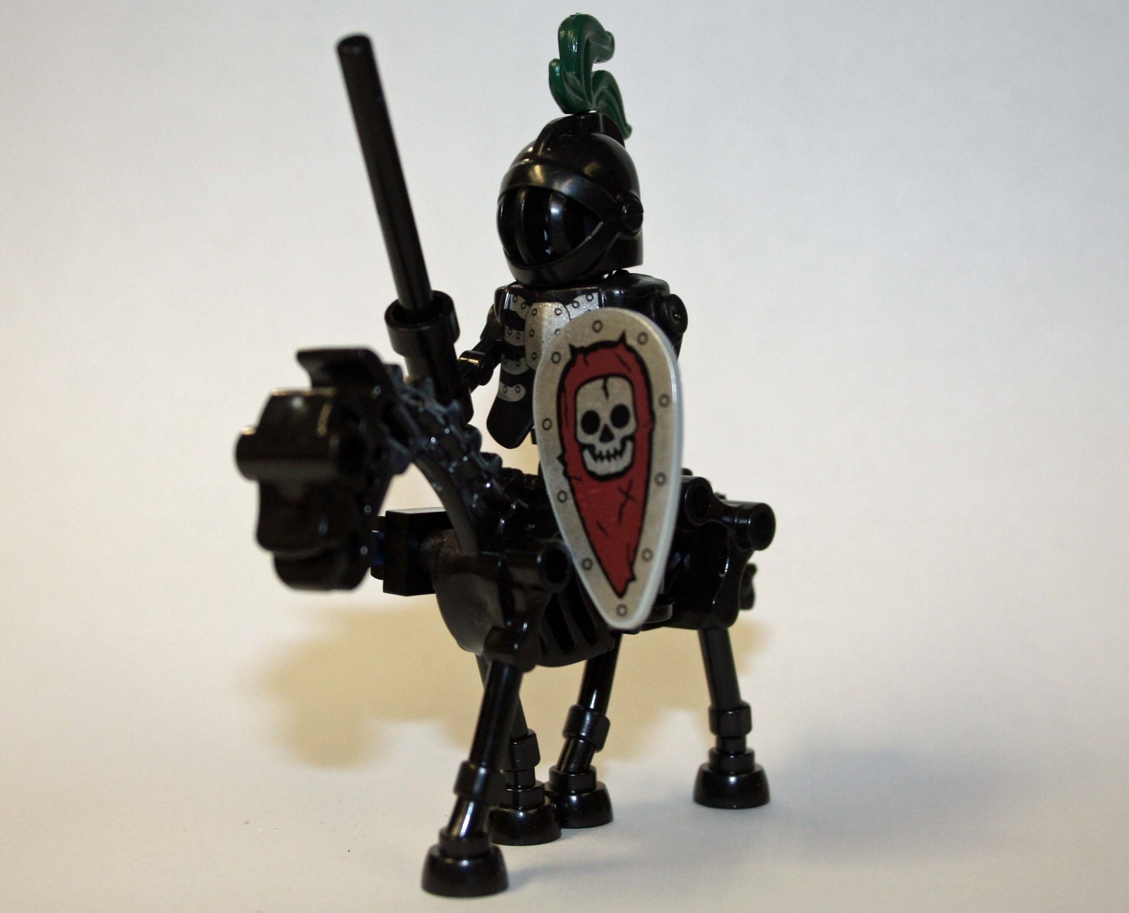 Dark Skeleton Knight (B) with Horse animal minifigure - Action Figures ...