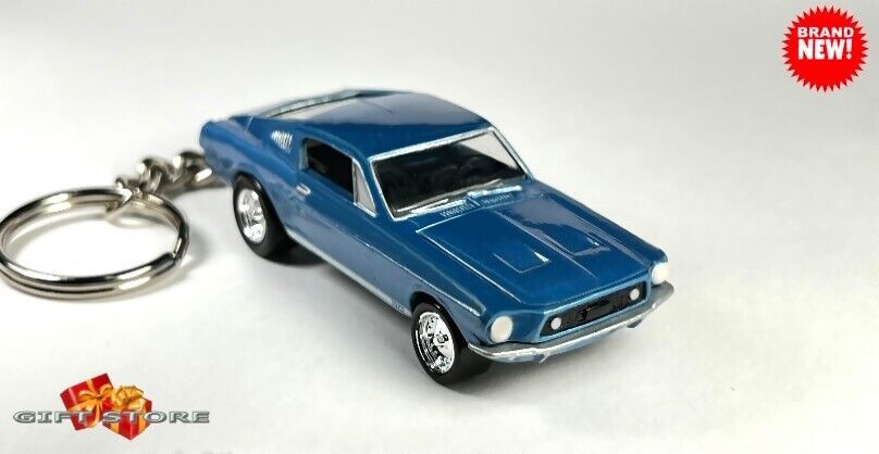 RARE KEYCHAIN 68/69 BLUE FORD MUSTANG GTA CUSTOM Ltd EDITION GREAT GIFT ...