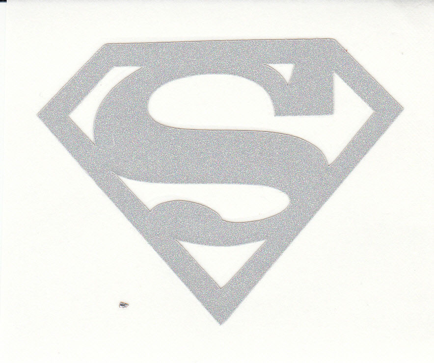 REFLECTIVE Superman up to 12 inches decal sticker hard hat RTIC window ...