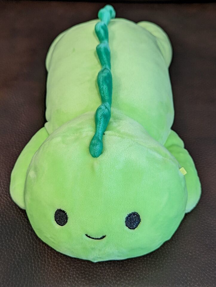 SQUISHMALLOWS DANNY THE DINO GREEN PLUSH Hug Mees Laying Down 12" RARE ...