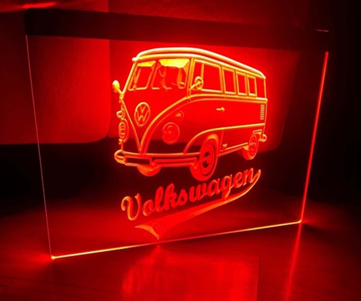 Volkswagen VW Bus Led Neon Sign Hang Signs, Wall Home Decor Craft Art ...