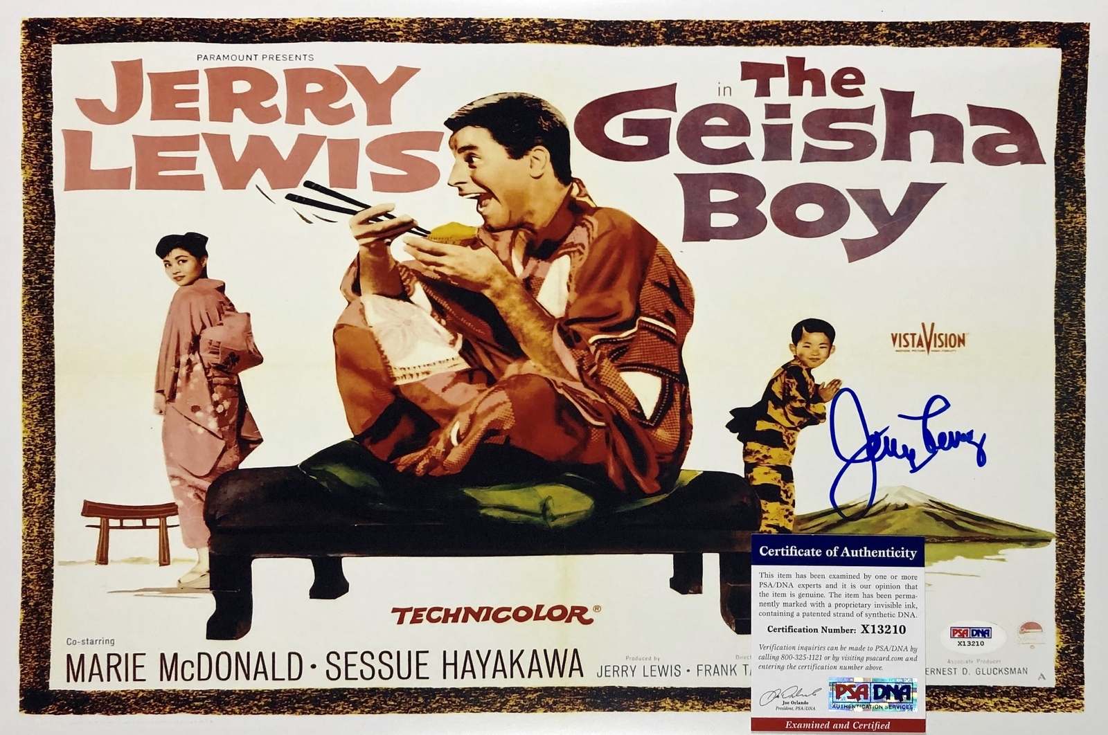 JERRY LEWIS Autographed Hand Signed 11x17 THE GEISHA BOY PHOTO PSA/DNA ...