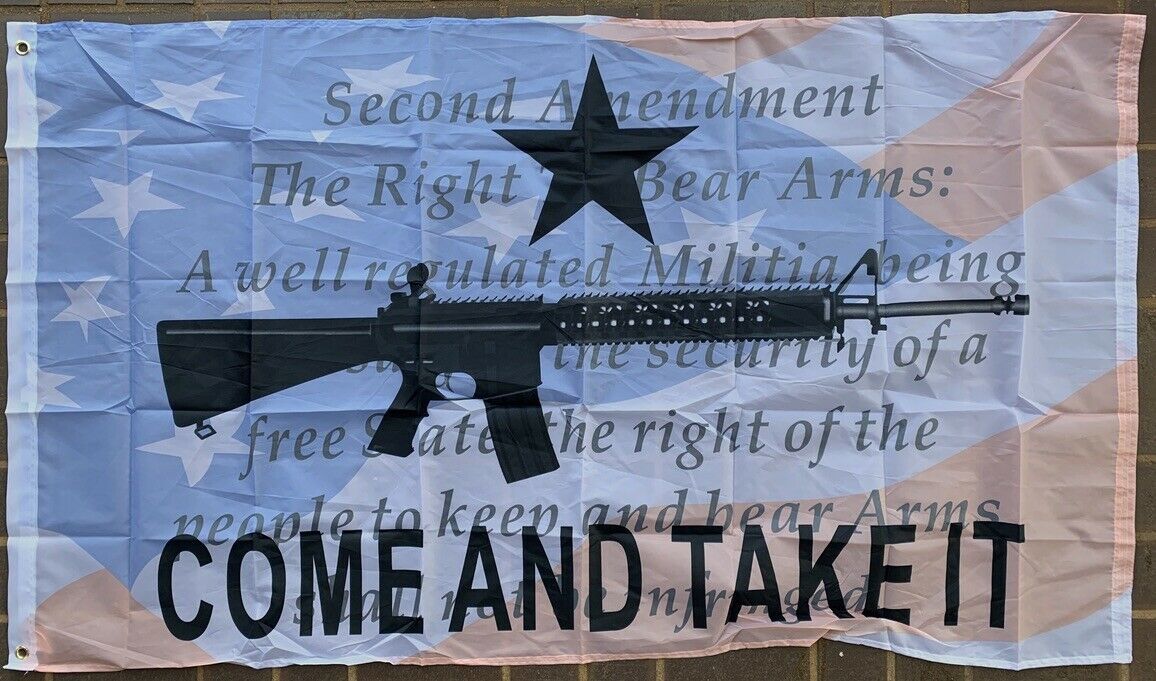 Come And Take It Gun Rights 2nd Amendment RWB USA Flag 3X5 Rough Tex ...