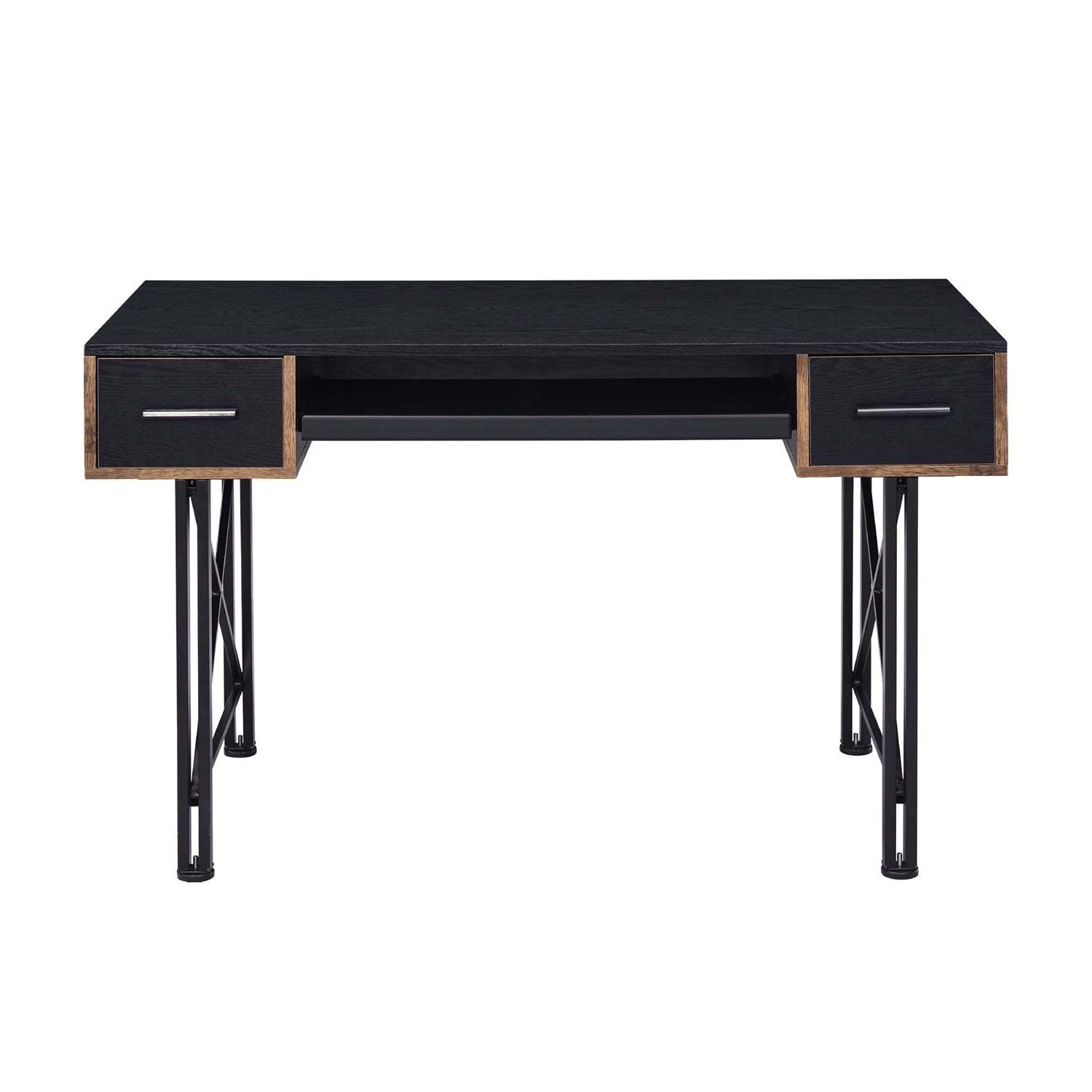 Black Rectangular Computer Desk with 2 Storage Drawers - Desks & Home ...