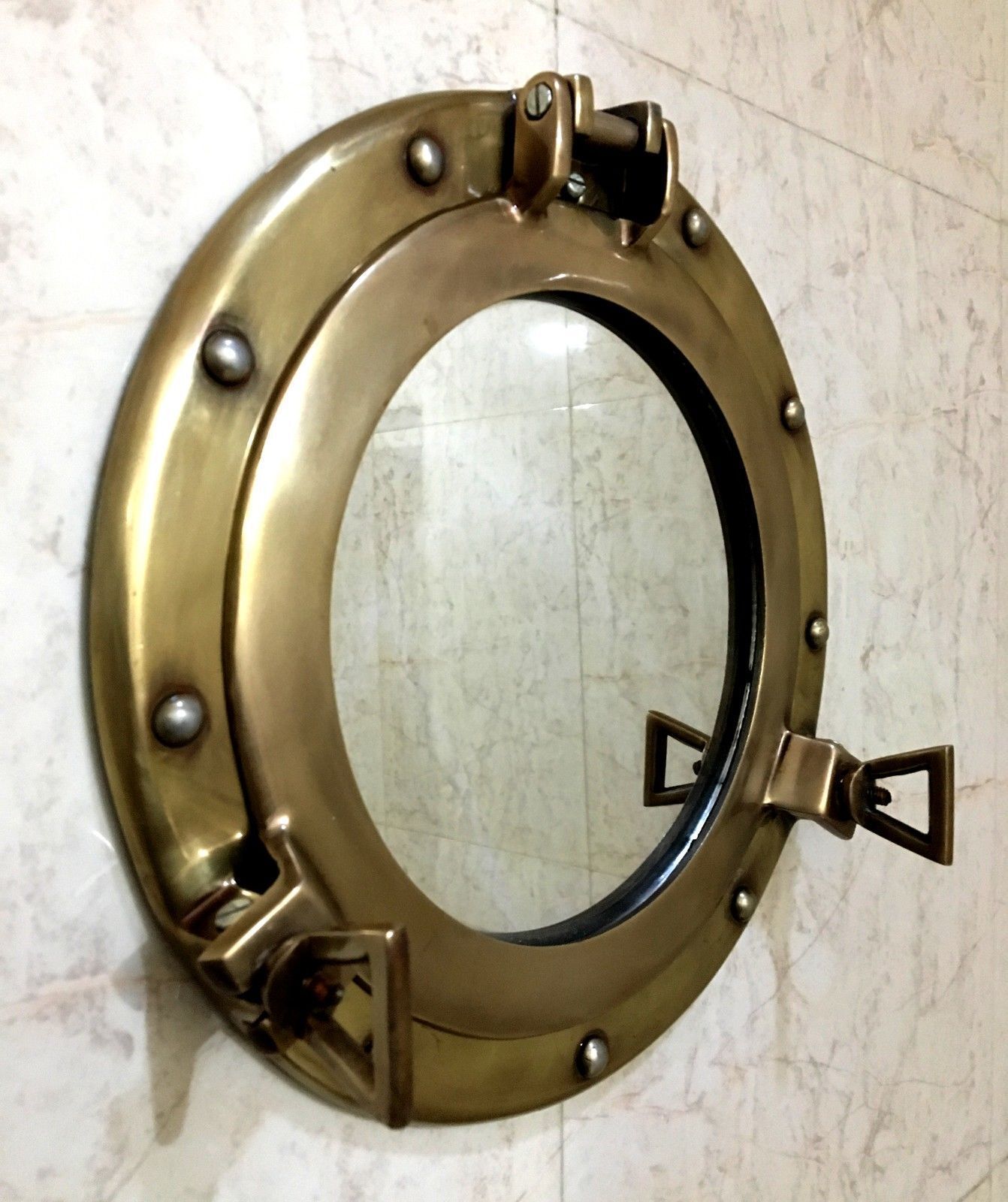 11" Porthole Mirror Antique Finish Cabin Porthole~ Ship Porthole ...