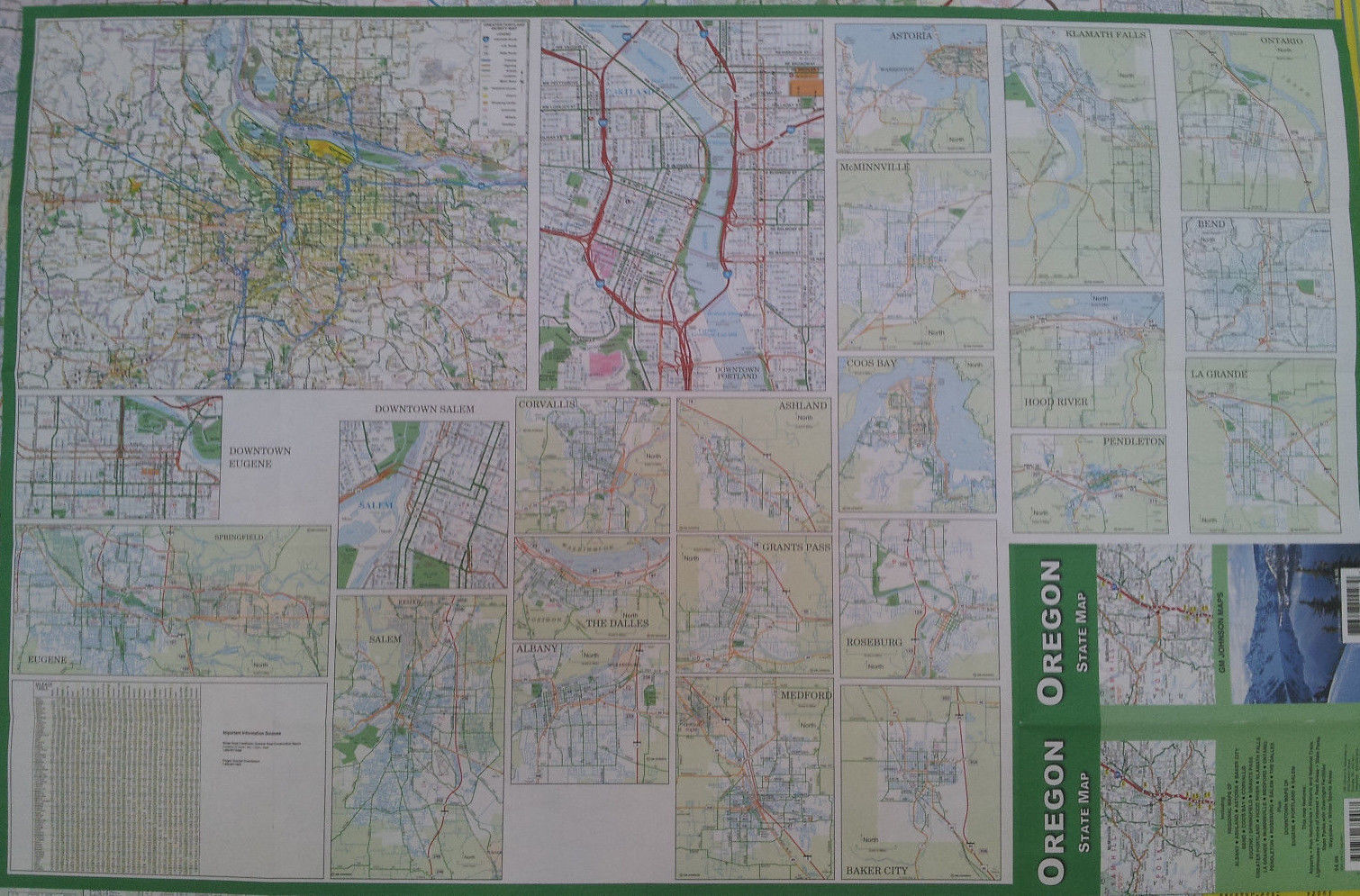 Oregon State Highway Laminated Wall Map (G) - Maps & Atlases
