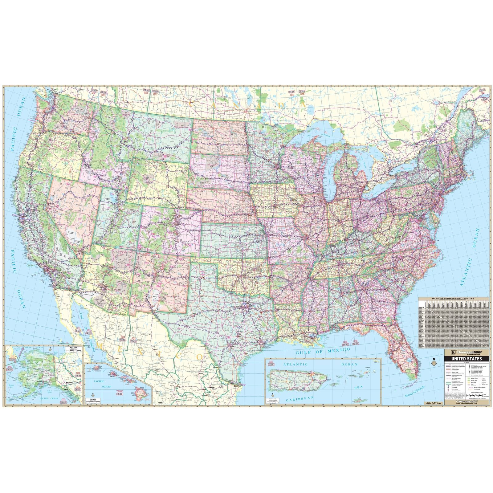 US Large Scale Wall Map (77 x 54) - Maps & Atlases