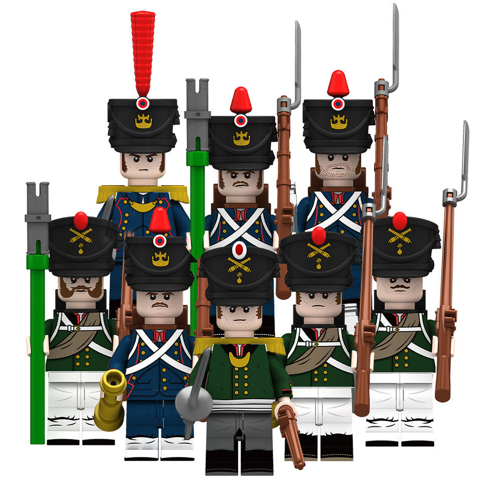 8pcs Napoleonic Wars French Artillery and Russian Artillery Army ...