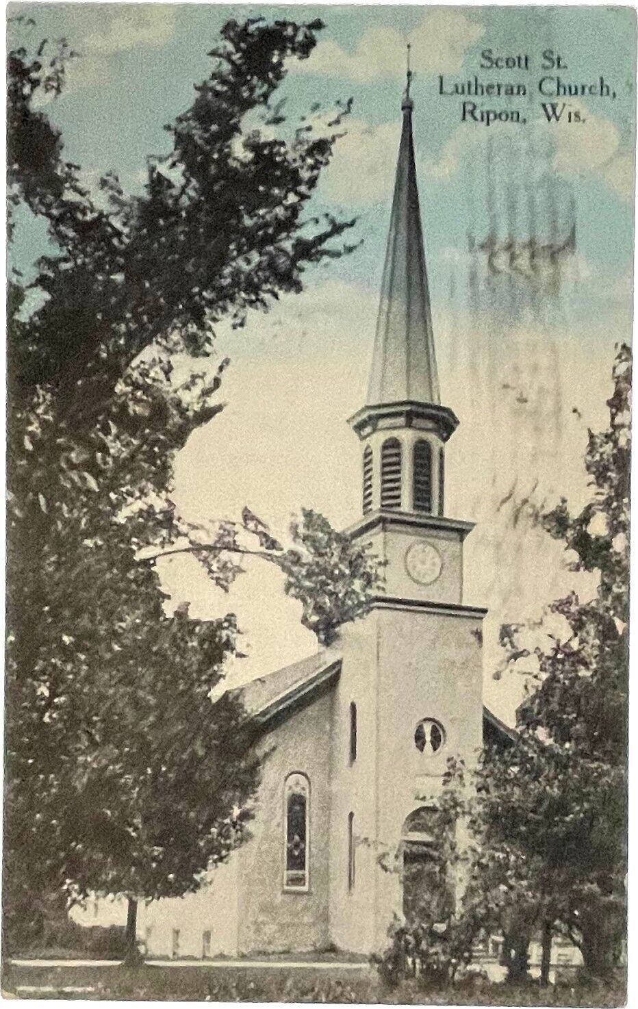 Scott St., Lutheran Church, Ripon, Wisconsin, vintage post card 1925 ...