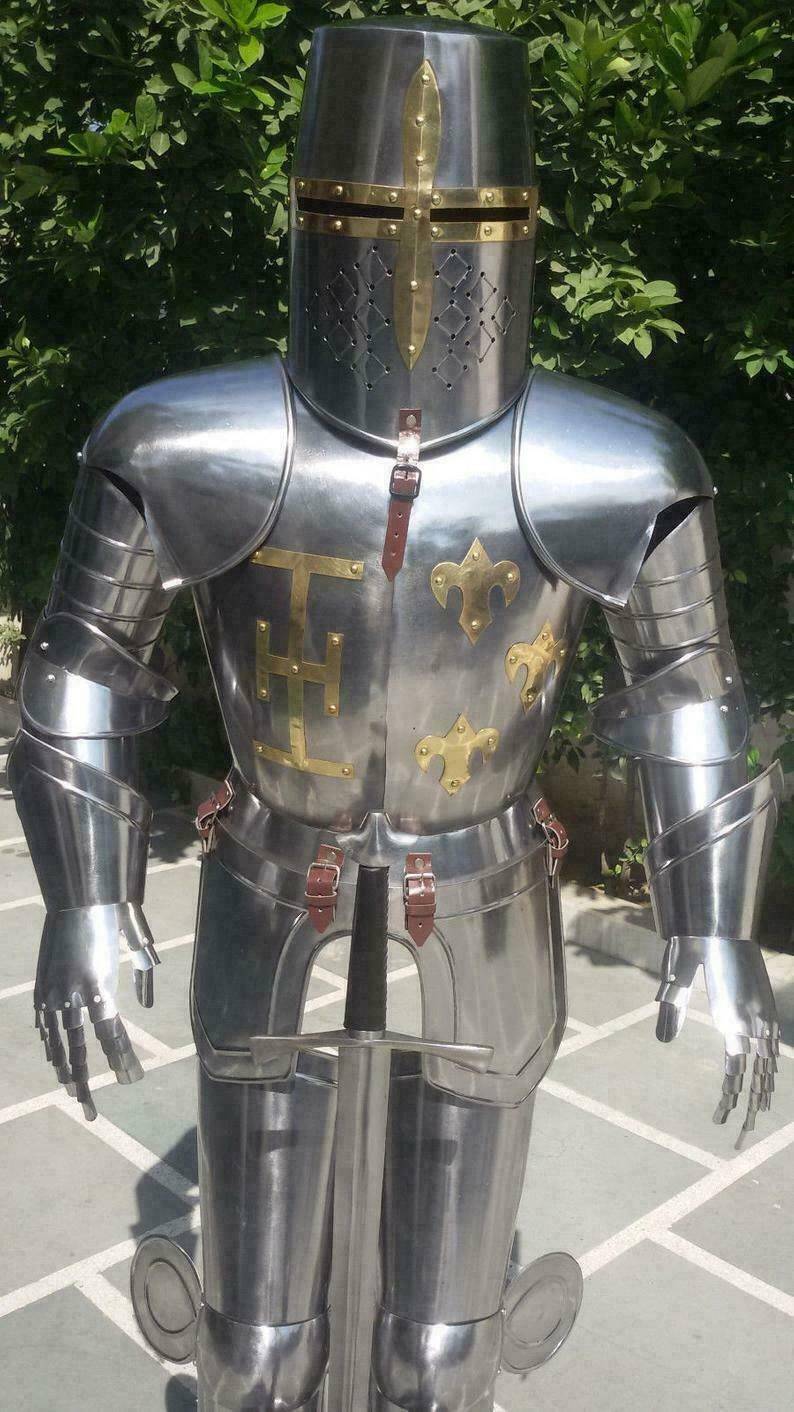 Medieval Knight Templar Armor suit ~ Larp and similar items
