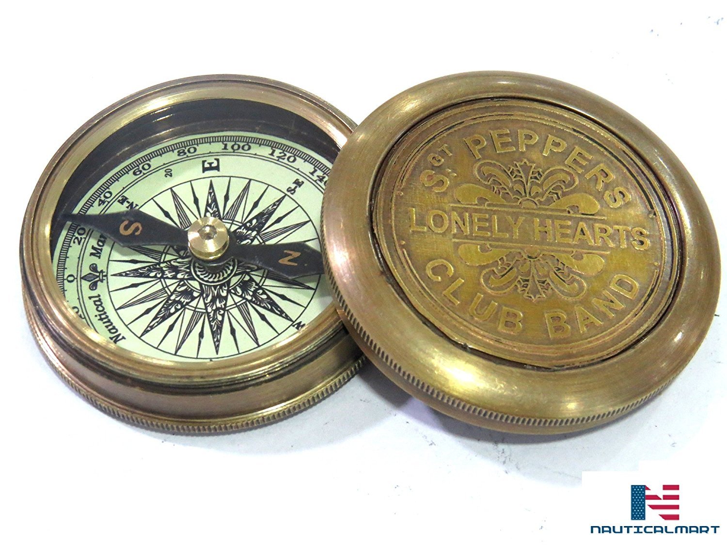 NauticalMart 2'' Brass Survey Pocket Compass - Compasses