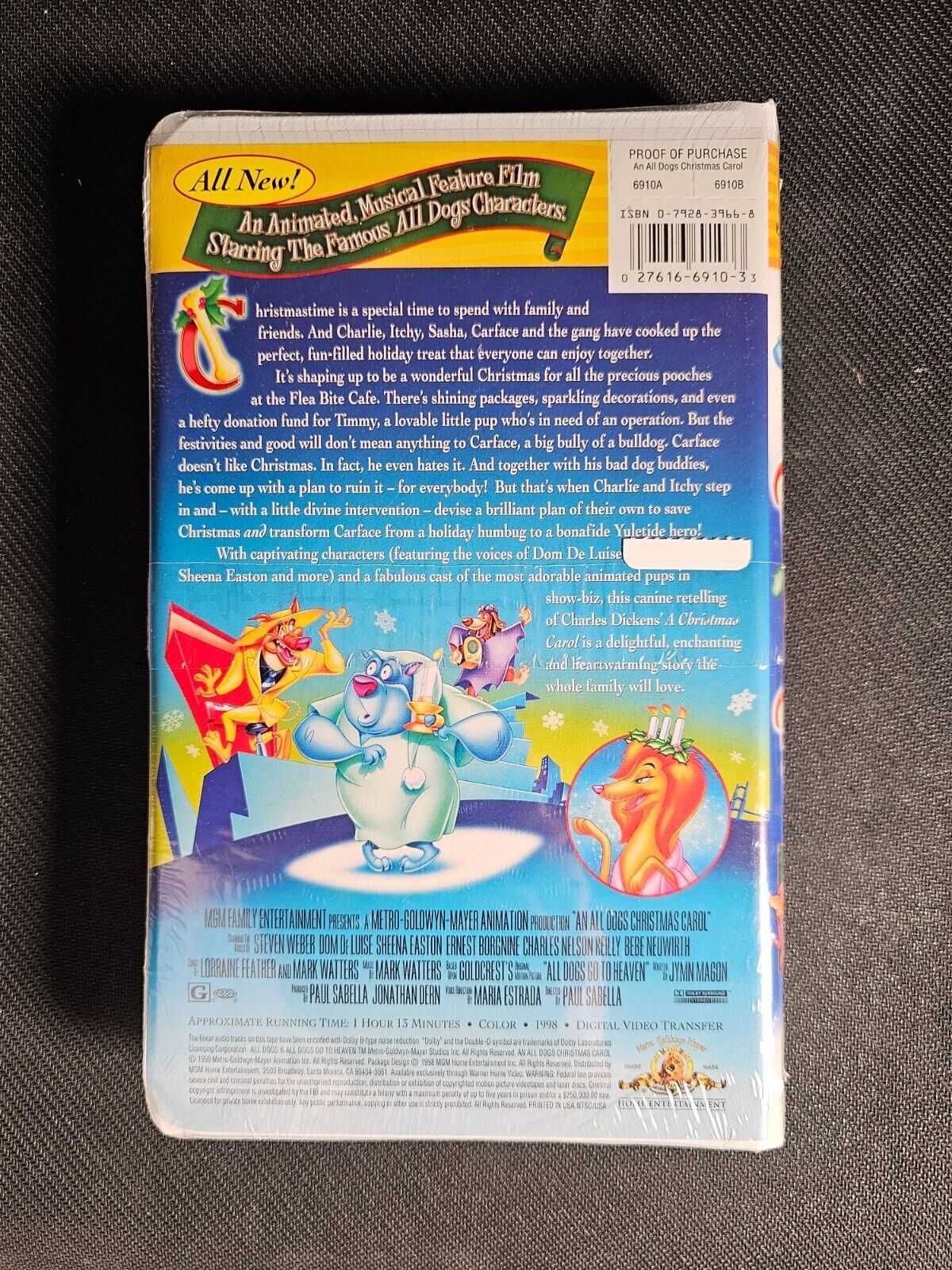 An All Dogs Christmas Carol VHS 1998 Clamshell Family Entertainment New ...