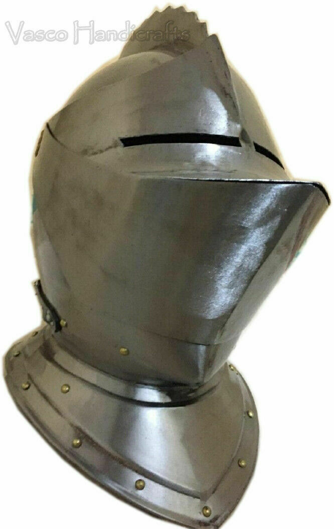 Medieval Knight Close Face Armet Helmet Battle Warrior Helmet Replica ...