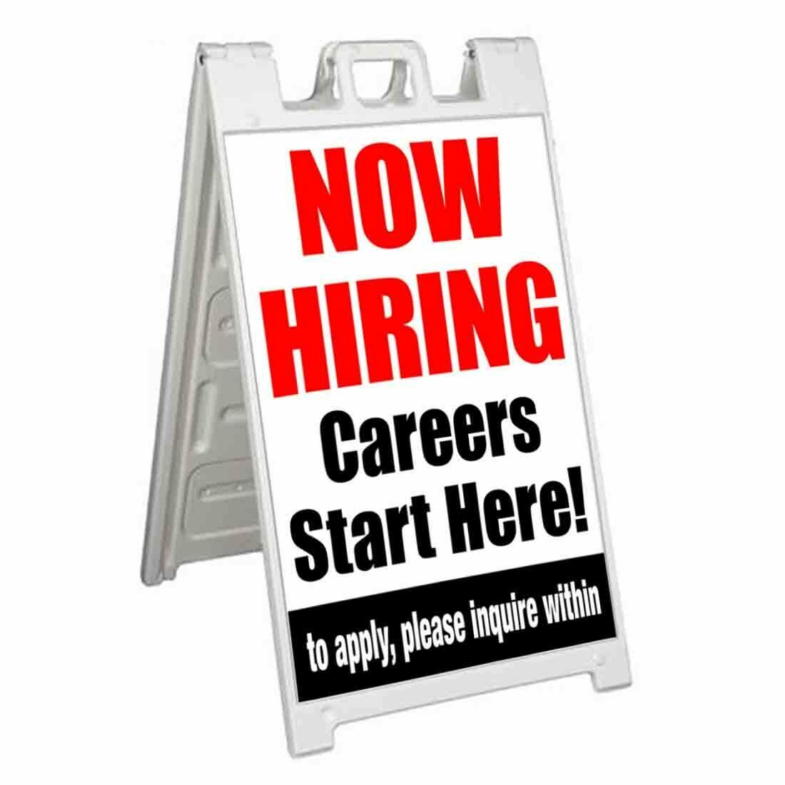 NOW HIRING CAREERS START HERE Signicade 24x36 Aframe Sidewalk Sign ...