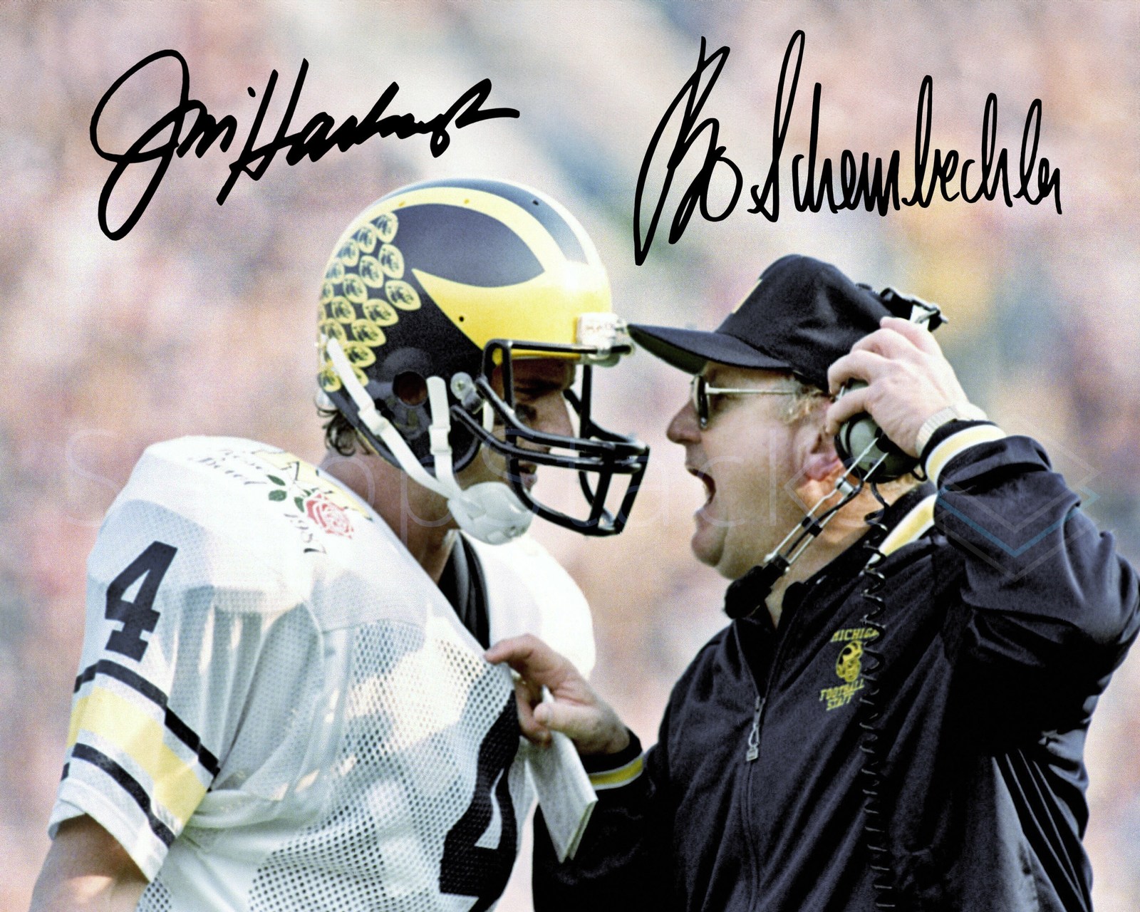 Jim Harbaugh Bo Schembechler Signed 8x10 Glossy Photo Autographed RP ...