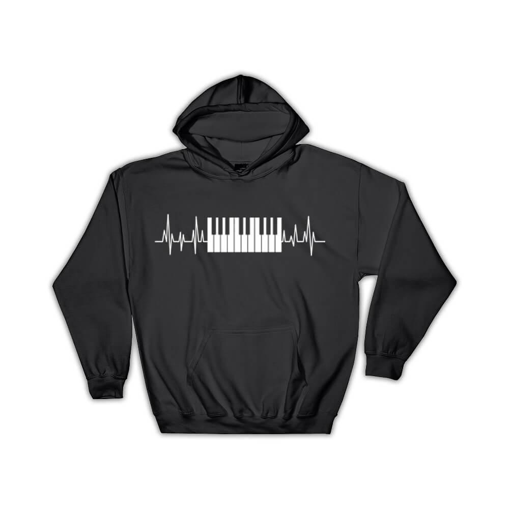 Piano Keyboard Life Line Musical Art Wall Poster : Gift Hoodie Black ...