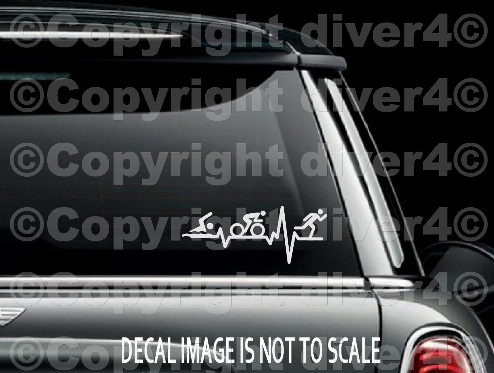 Mens Triathlon in a Pulse Car Truck Van Window Cut Vinyl Decal Sticker ...