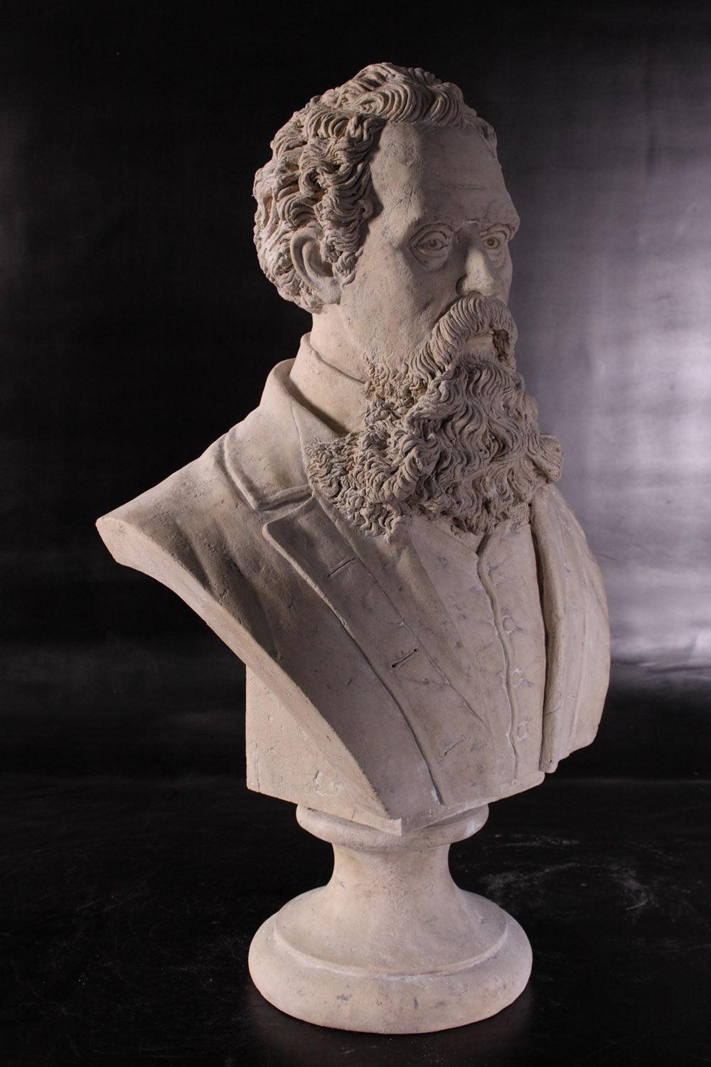 Charles Dickens Stone Bust Life Size Statue - Sculptures & Figurines