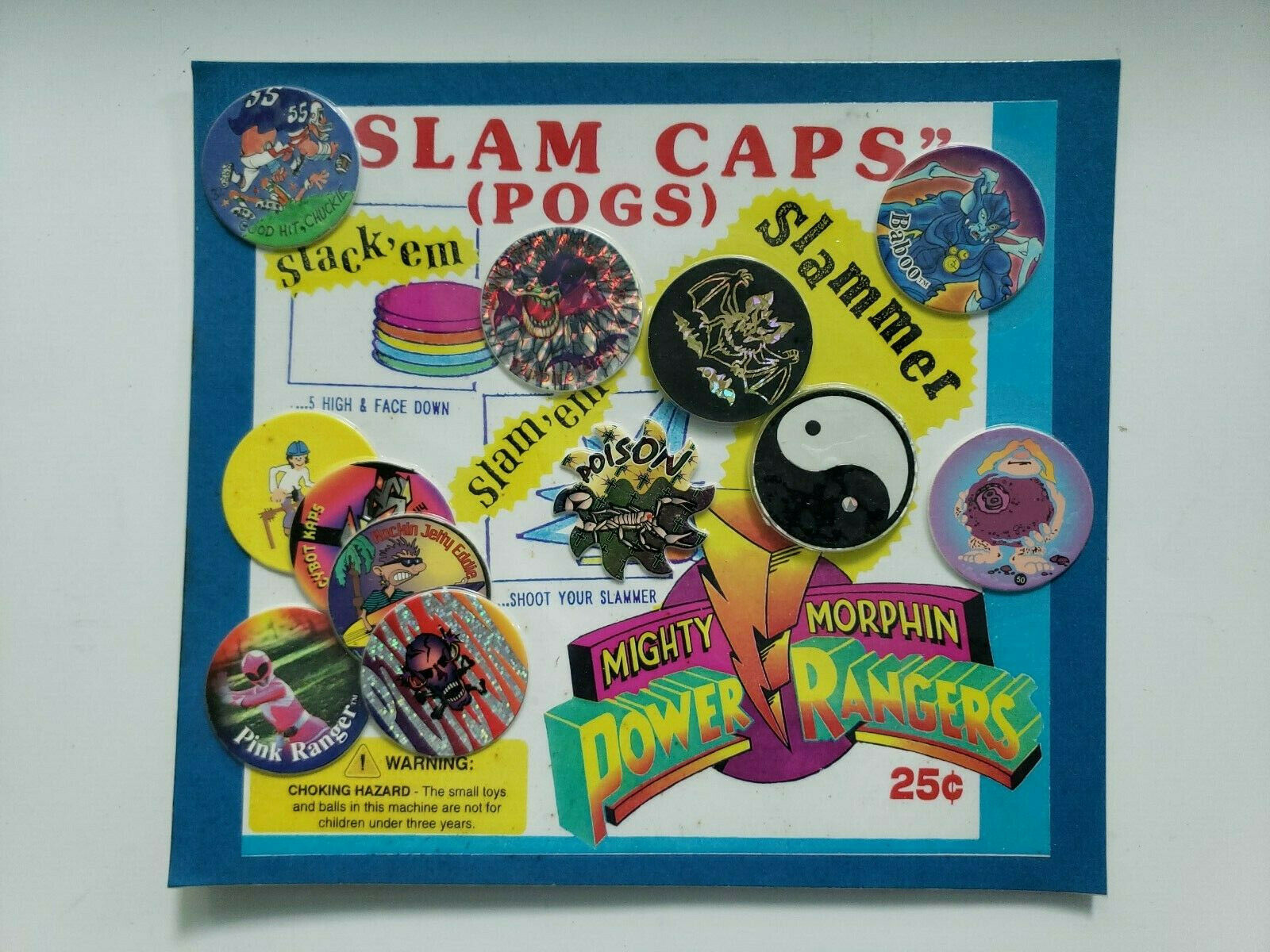 Vintage Pogs Slam Caps Old Gumball Vending Machine Display Card #232 ...