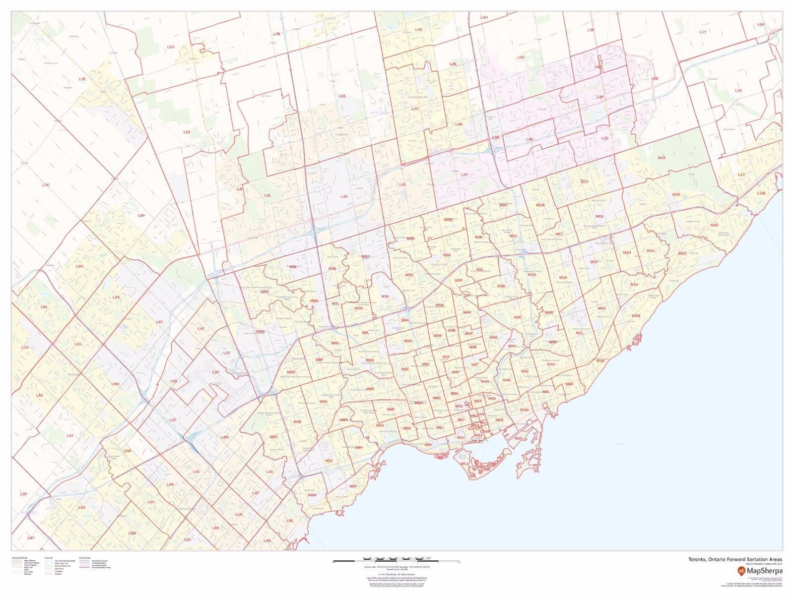 Toronto, Ontario Postal Code FSA Laminated and 50 similar items