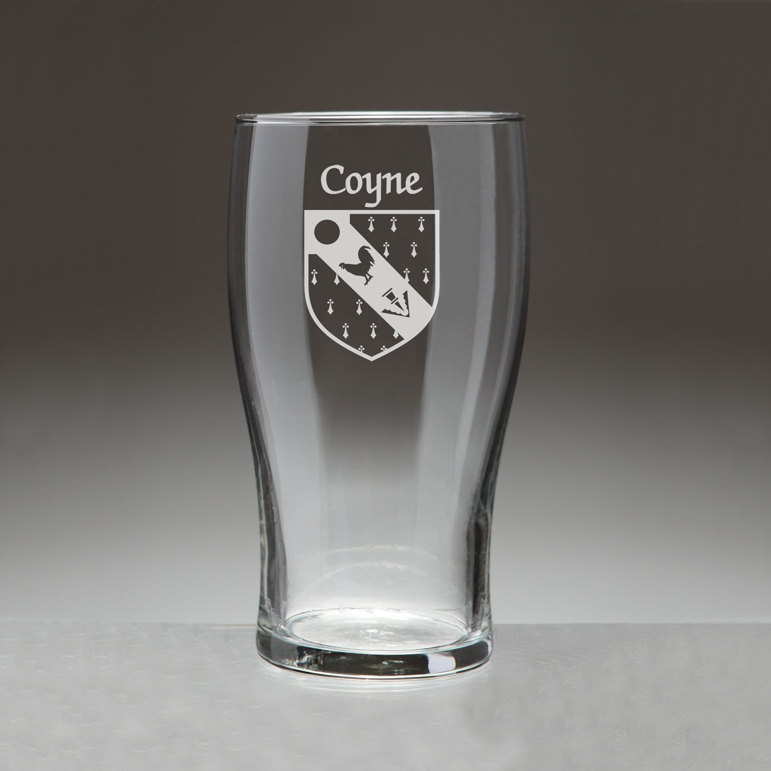 Coyne Irish Coat of Arms Tavern Glasses - Set of 4 (Sand Etched ...