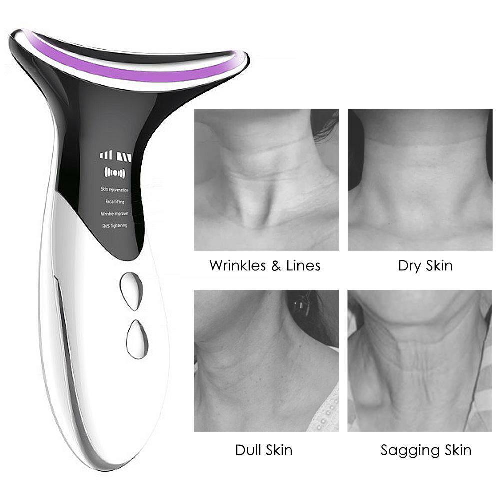 Remove Double Chin Neck Device LED Photon Heating Therapy Anti-wrinkle ...