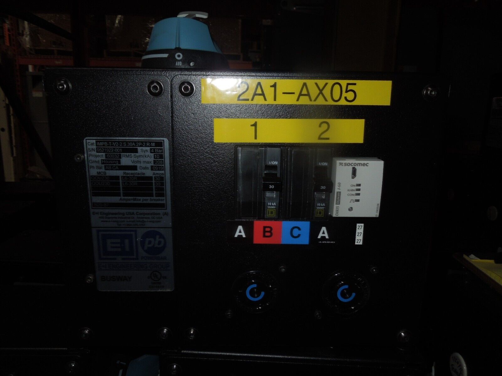 E+I Engineering iMPB Tapoff IMPB-T-V2-2.S-30A.2P-2.R-M (2)-30A 2p 240V ...