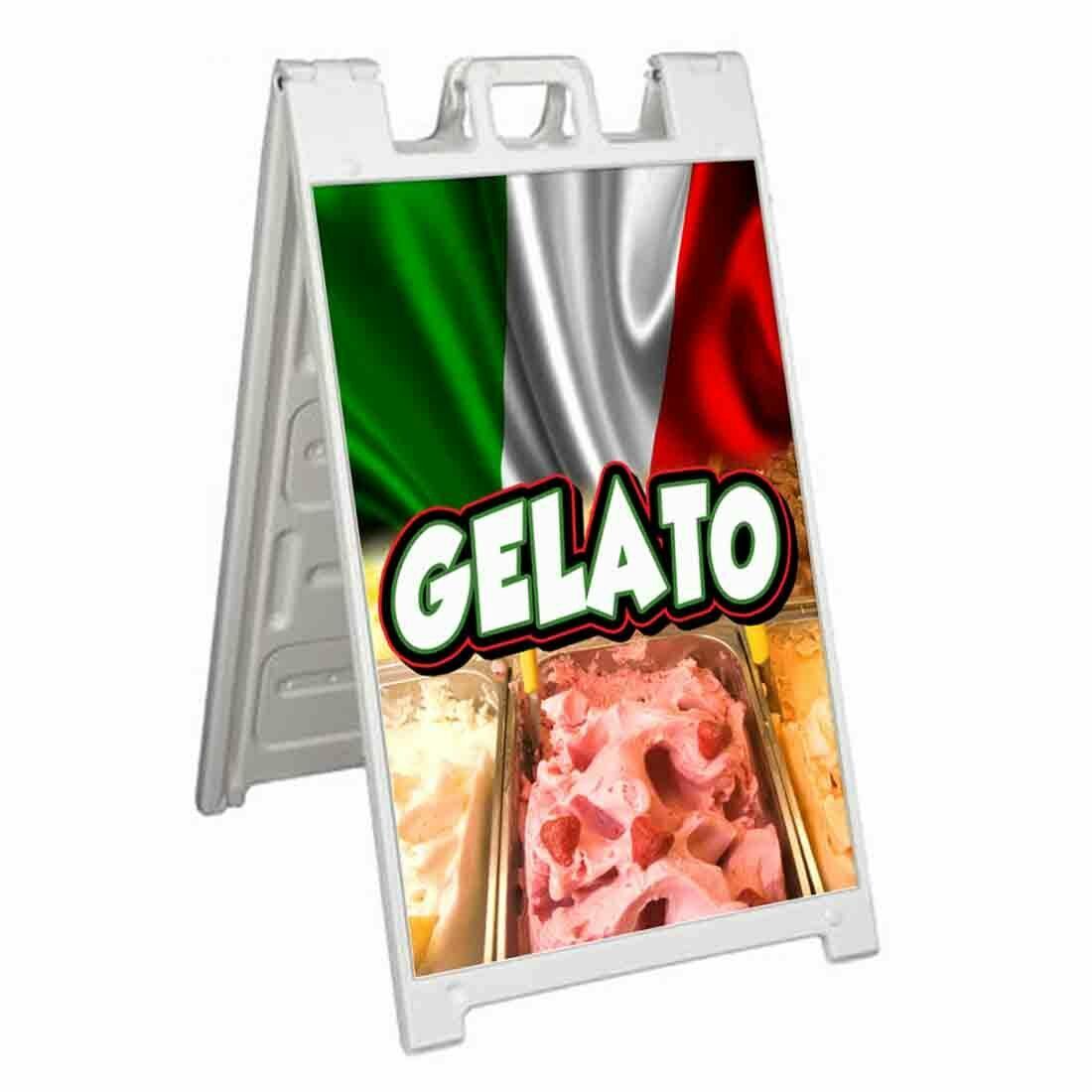 GELATO Signicade 24x36 Aframe Sidewalk Sign Banner Decal FOOD ...