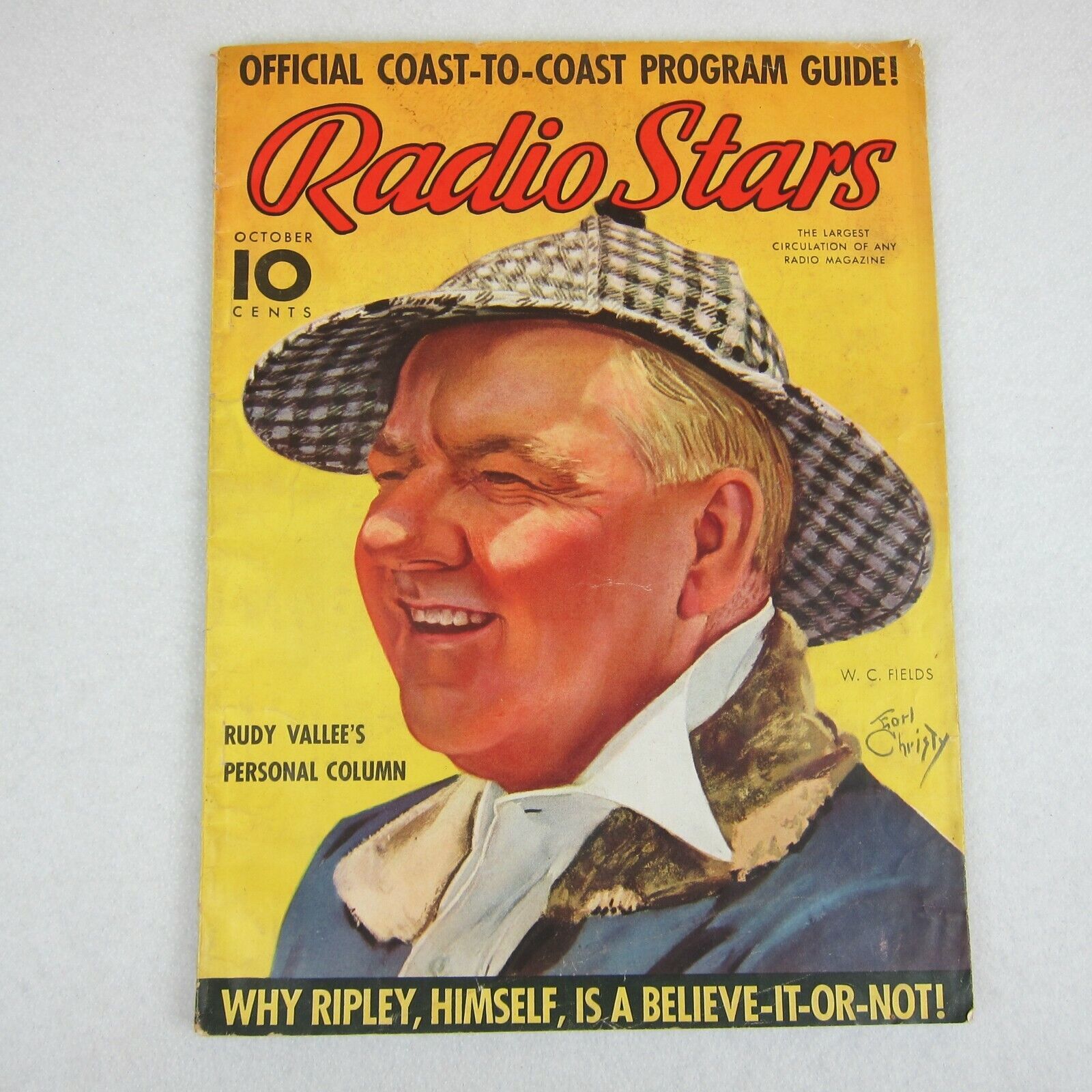 Radio Stars Magazine October W.C. Fields Earl Christy Cover Vintage ...