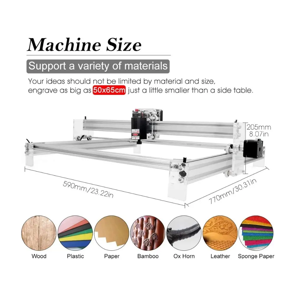 6550 CNC Laser Engraving hine PMW Control TTL CNC GRBL 1.1f 12V 5A 2 ...