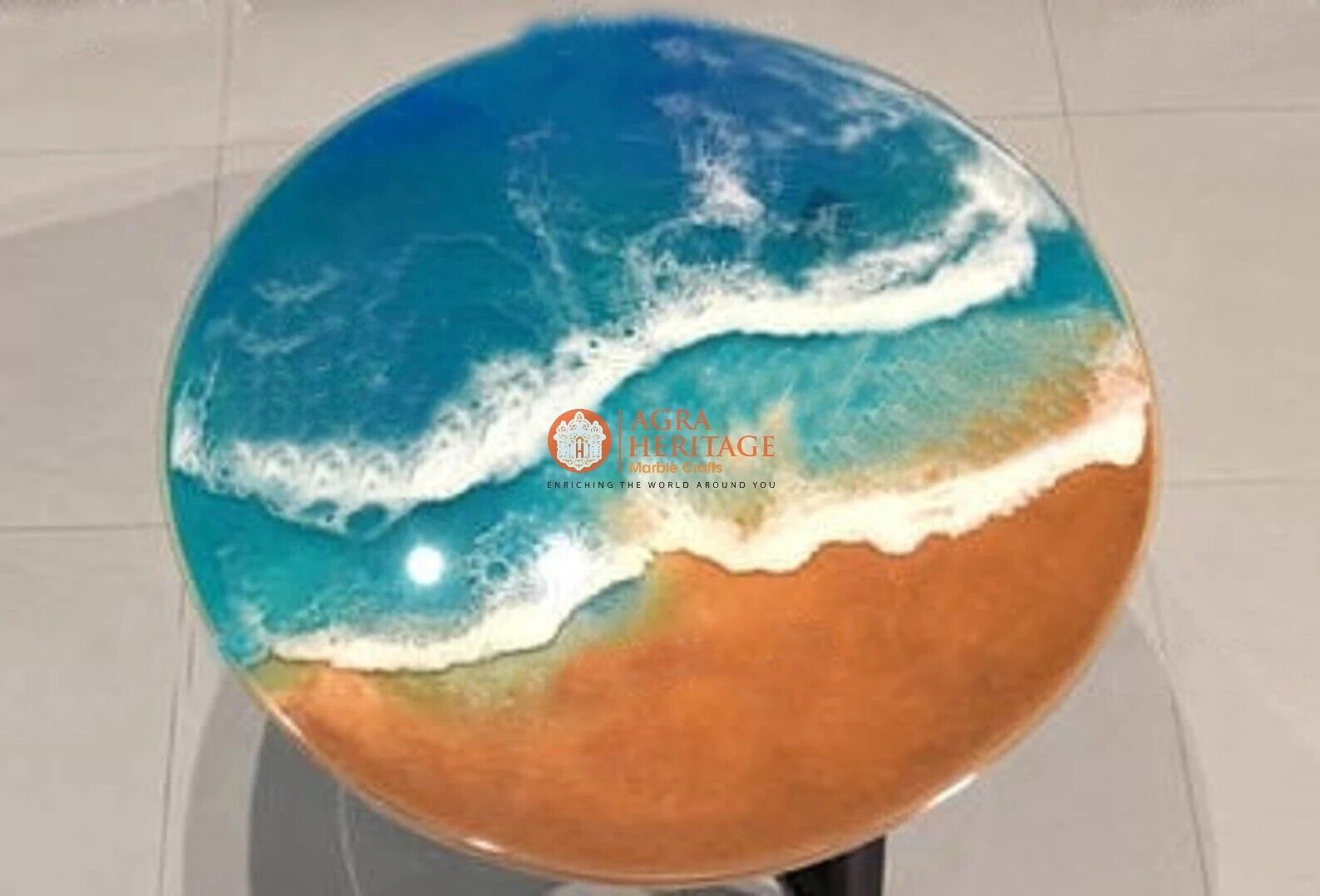 Epoxy Table, dining, center table top Ocaen Resin River Walnut Table ...