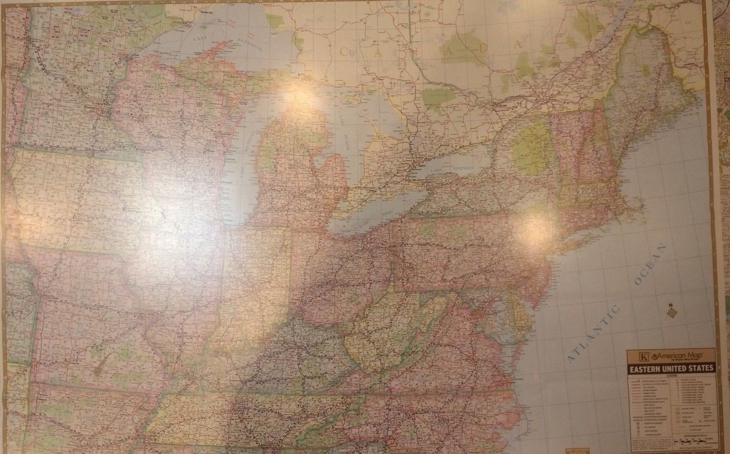 Eastern United States Laminated Wall Map (K) - Maps & Atlases