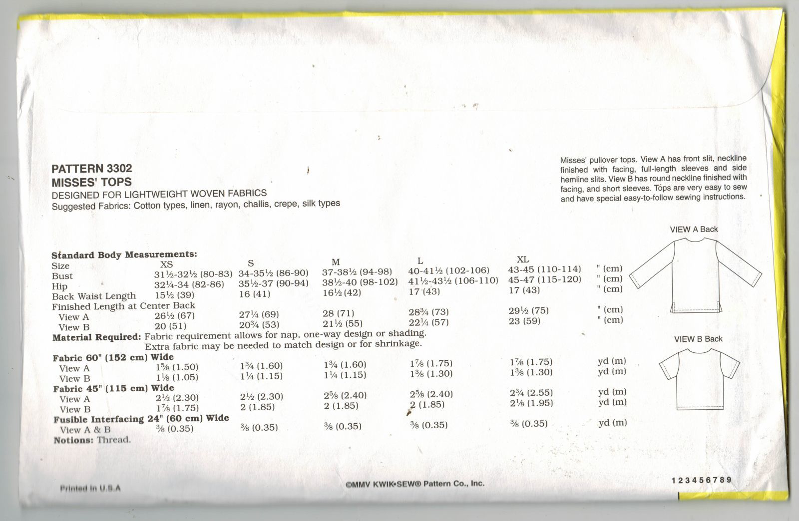 Misses Easy Office Work Pullover Tops Learn To Sew Kwik Sew Pattern XS ...