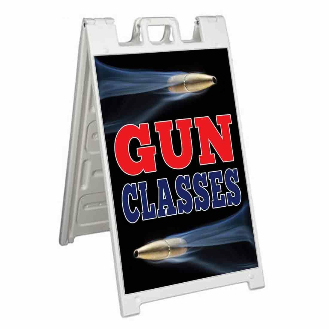 GUN CLASSES Signicade 24x36 Aframe Sidewalk Sign Banner Decal TRAINING ...