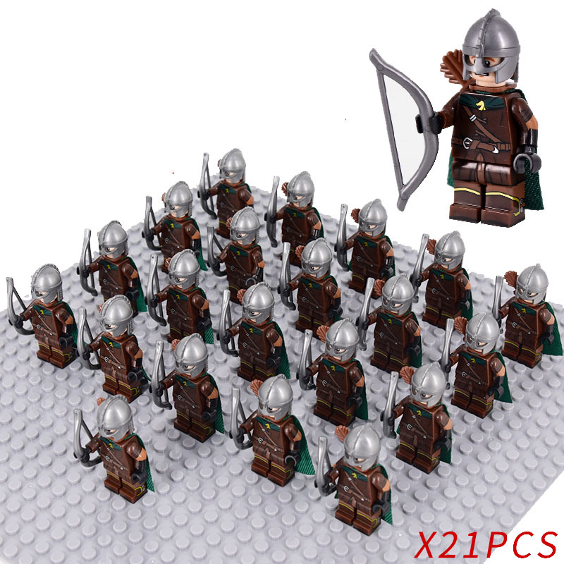 LOTR Rohan Kingdom Light Archers Infantry Army Set 21 Minifigures Lot ...