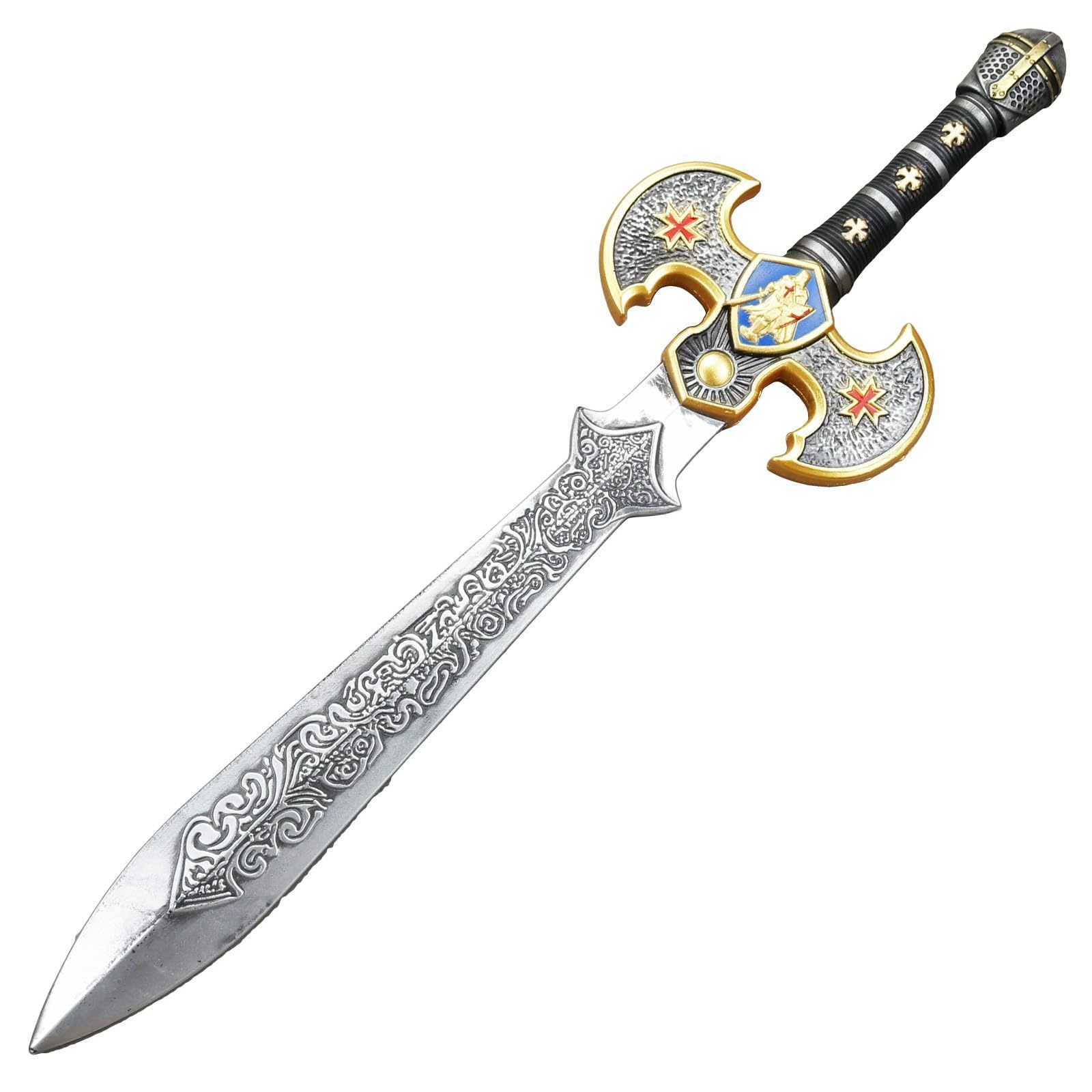 Munetoshi 25" Medieval Floral Crusader Foam Sword Engraved Blade Golden ...