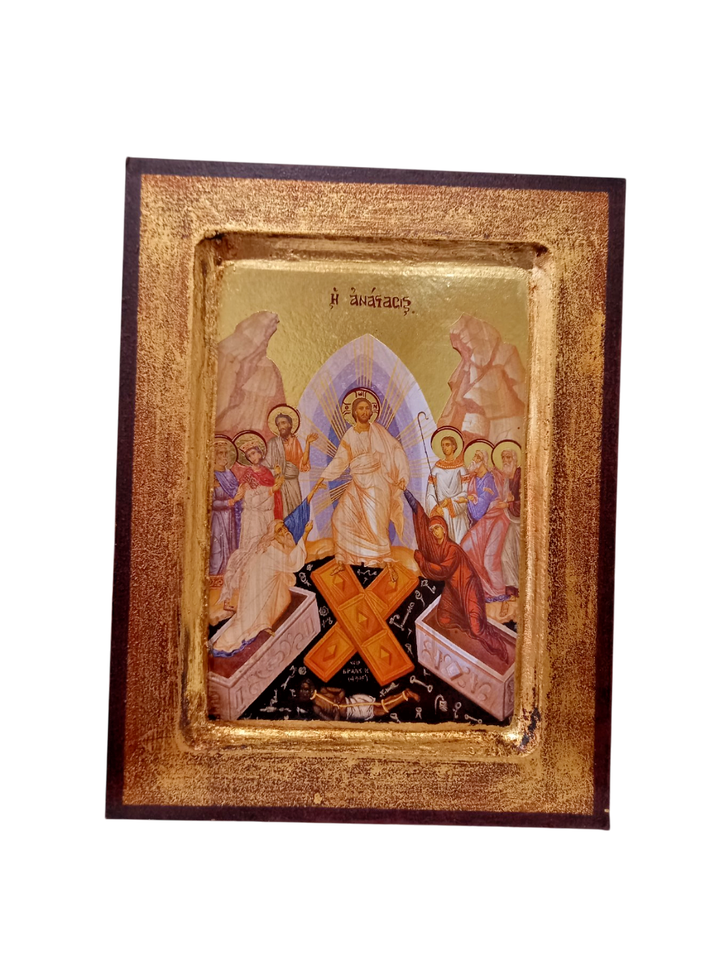 9" Resurrection of Jesus Christ Gilded Byzantine Greek Orthodox Wall ...