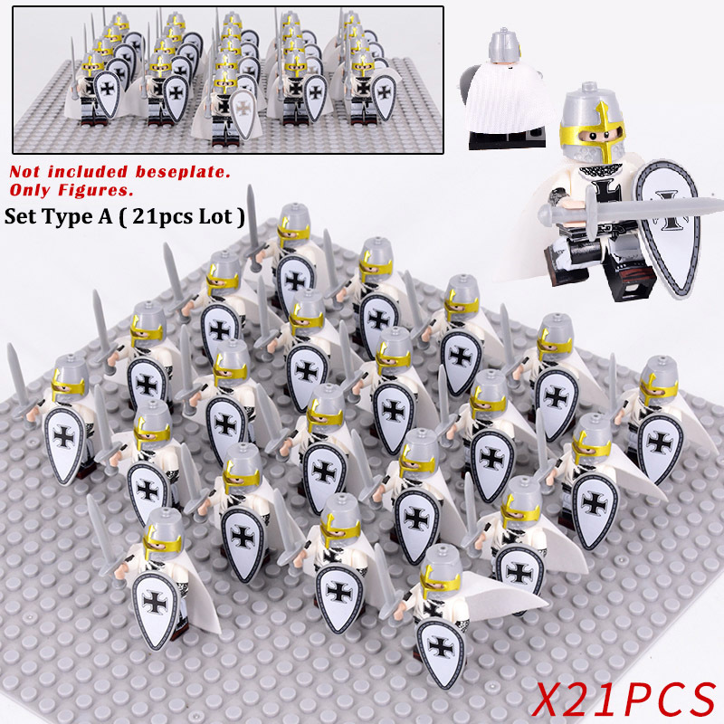 Medieval Castle The Crusaders and Templar Knights 21 Minifigures Set - Building Toy Complete ...