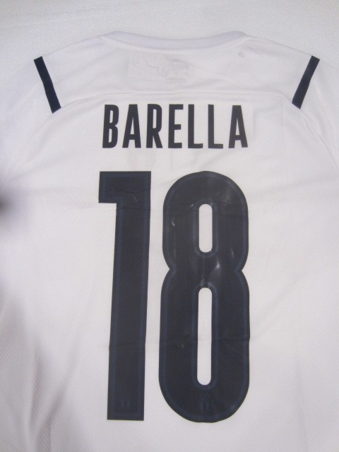 Nicolo Barella Italy 20/21 Euro Match Slim White Away Soccer Jersey ...