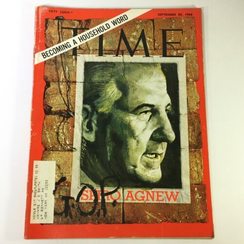 VTG Time Magazine September 20 1968 - Spiro Agnew / Becoming a ...