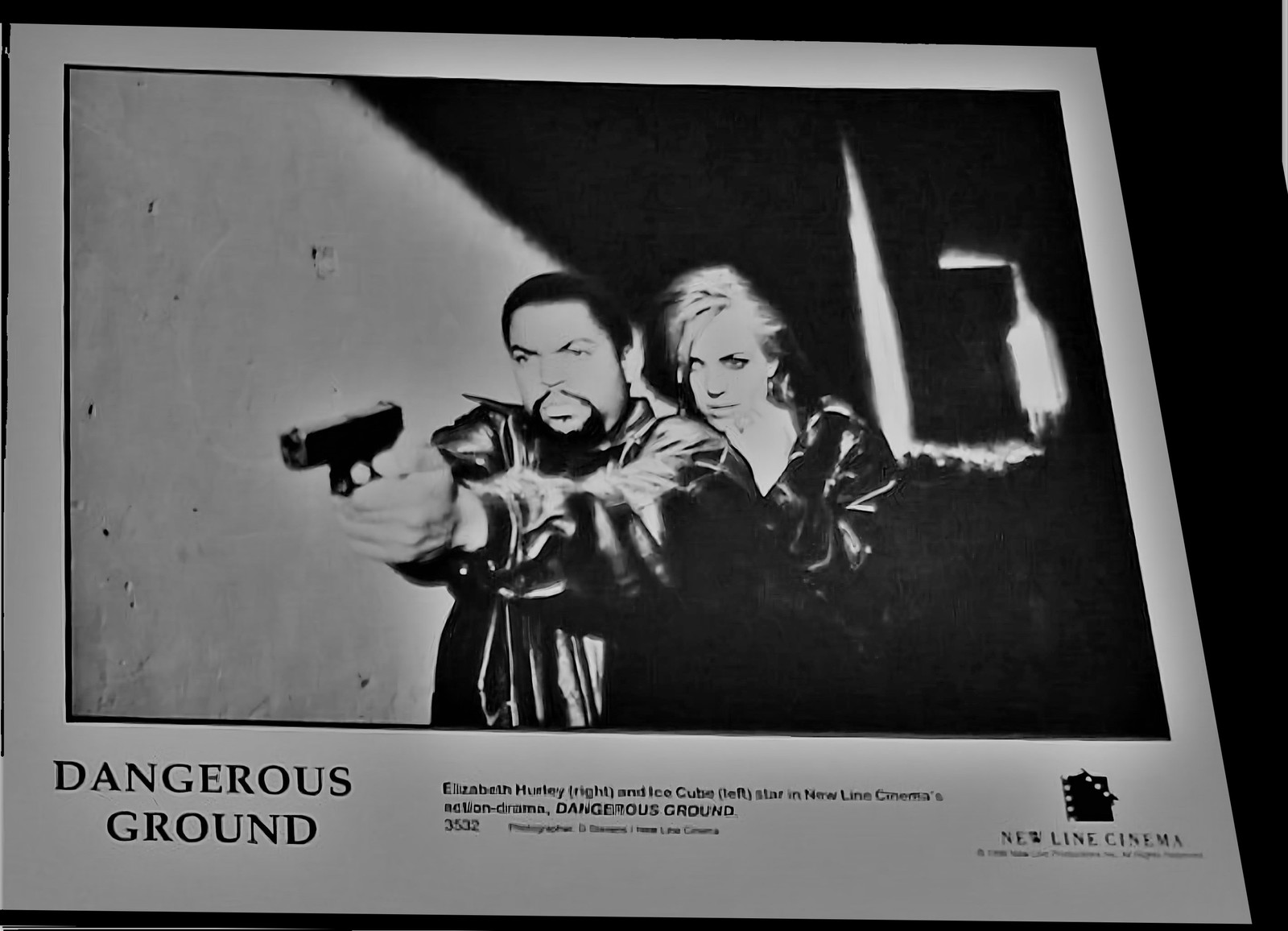 1997 DANGEROUS GROUND Movie Photo Ice Cube Elizabeth Hurley - Black & White