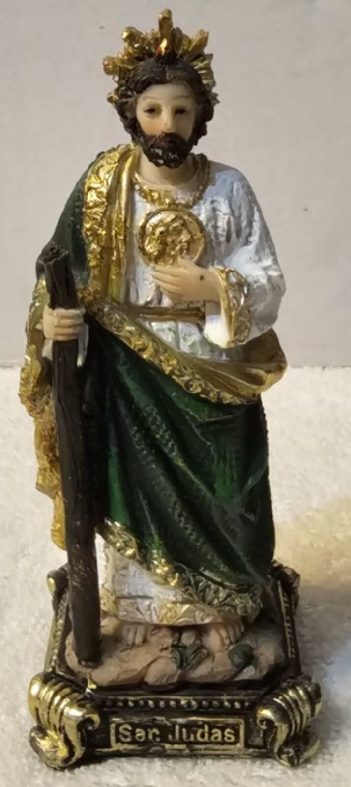 SAINT JUDE SAN JUDAS TADEO ROBE STAFF APOSTLE RELIGIOUS FIGURINE STATUE ...
