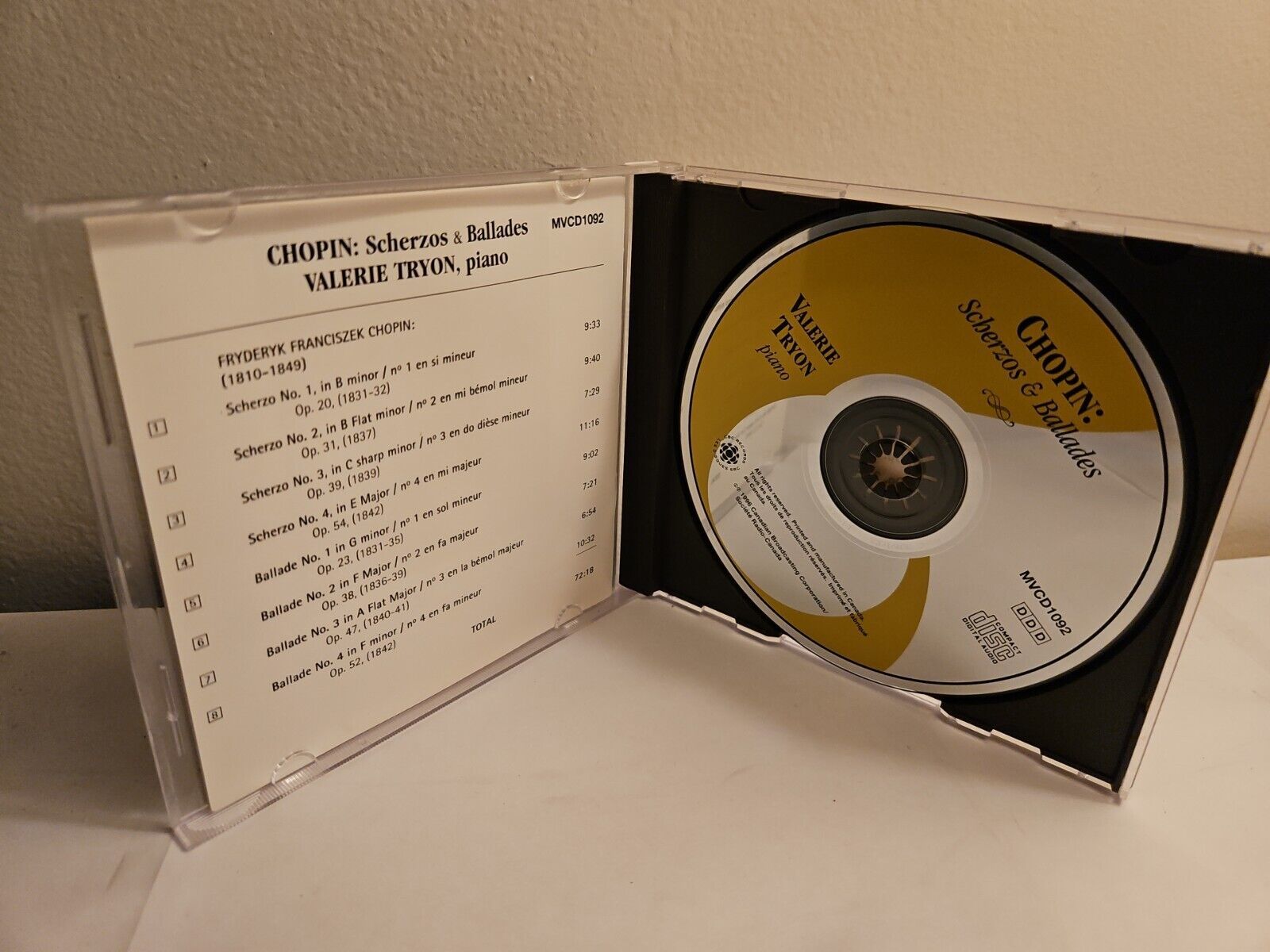 Chopin - piano Scherzos & Ballades Valerie Tryon (CD, 1996, CBC) - CDs