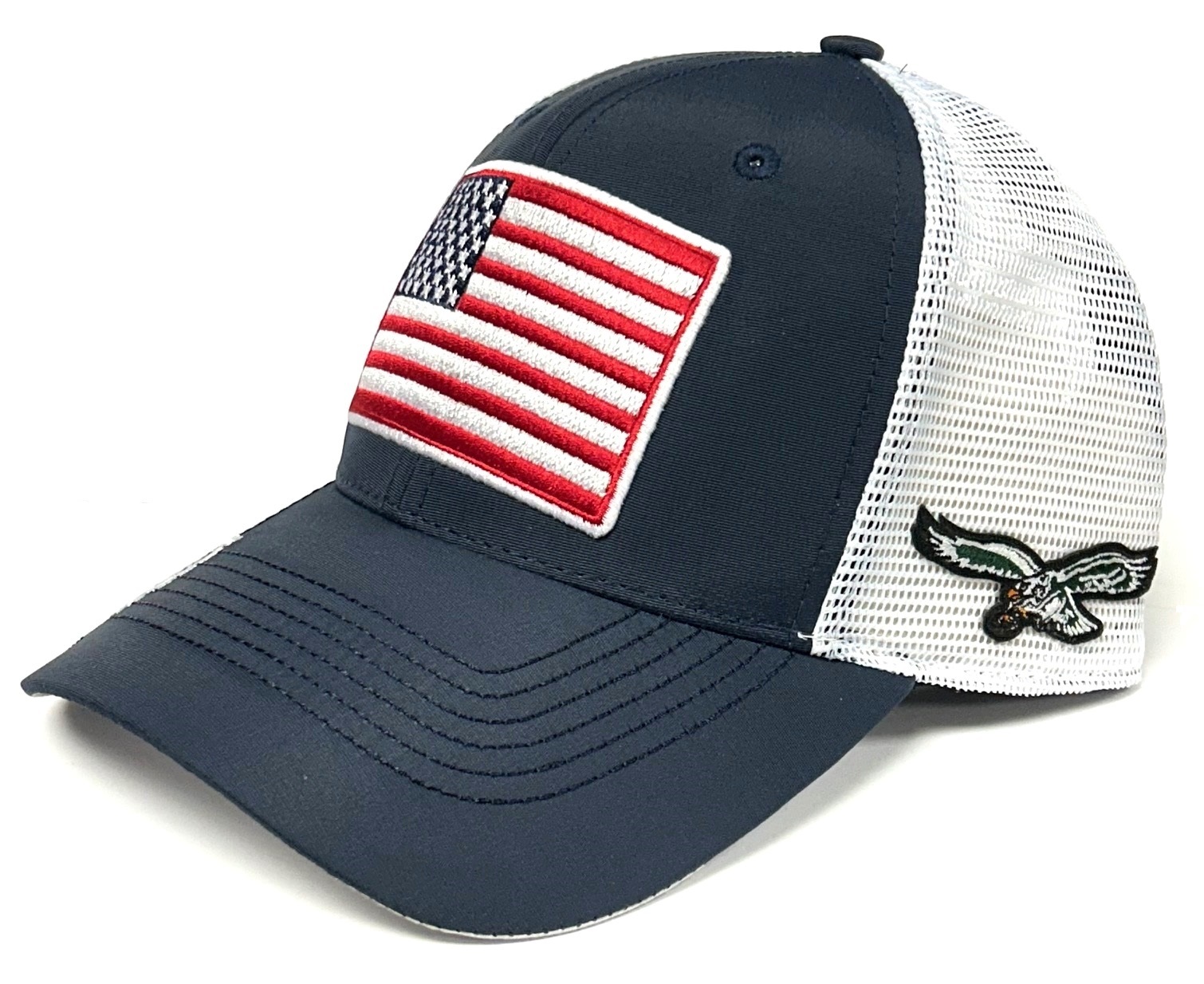 Philadelphia Eagles NFL OHT Vintage USA Flag Hat Cap White Mesh Men's ...