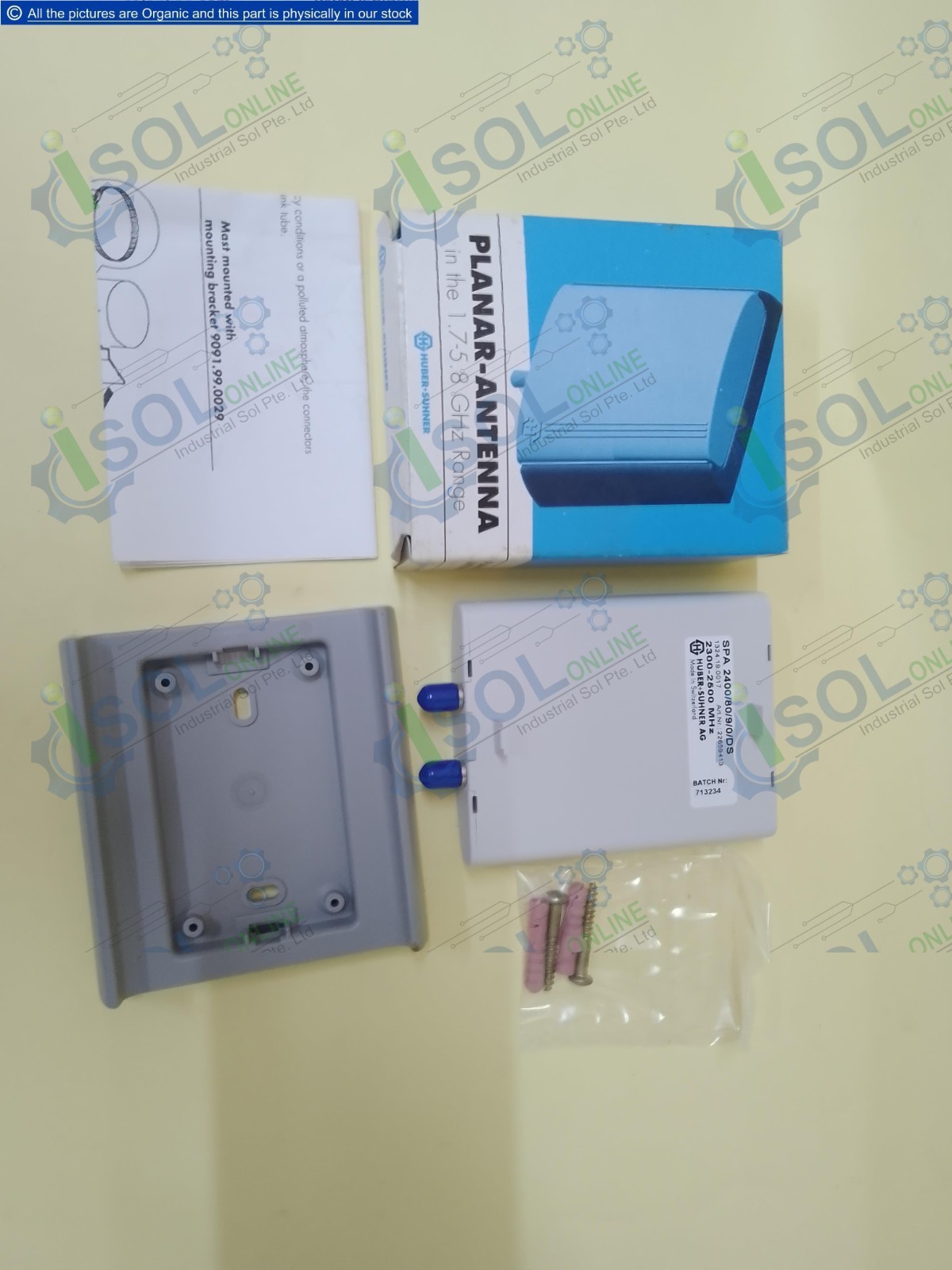 Huber+Suhner Planar-Antenna 1324.19.0017 SPA2400/80/9/0/DS 2500Mhz Dual ...