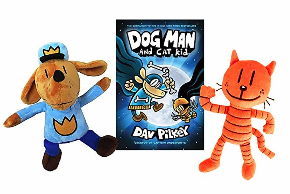 Dog Man and Cat Kid Gift Set Includes 2 Plush and Hardcover Book by Dav ...