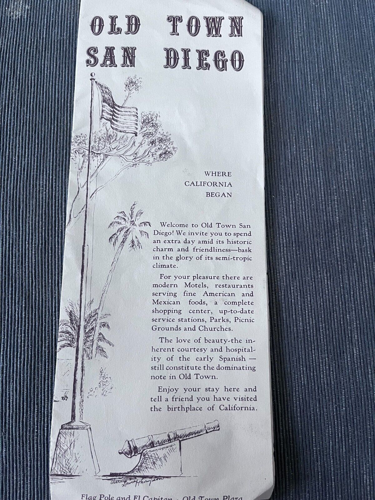 Old Town San Diego California landmarks history walking map brochure ...