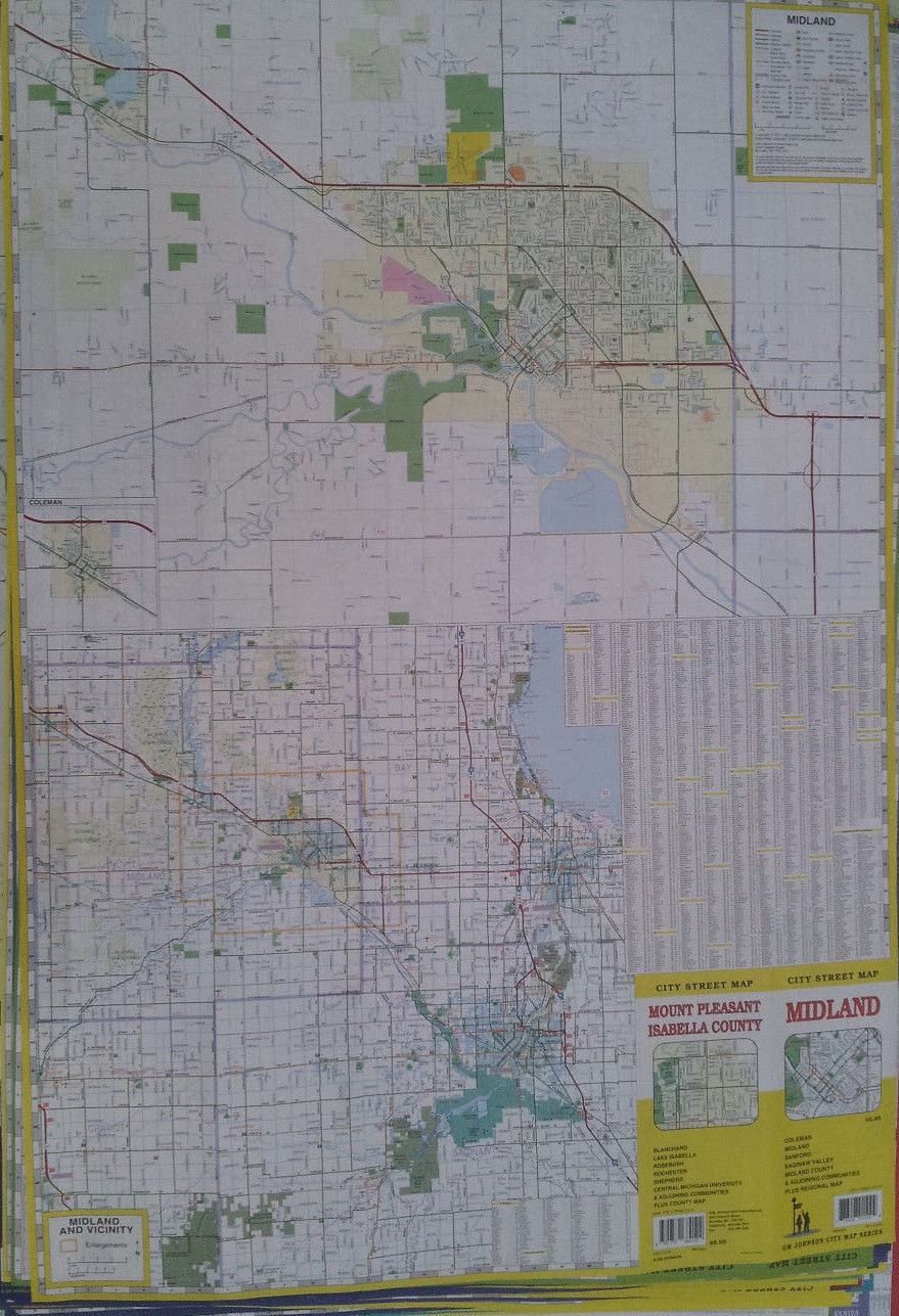 Mount Pleasant Isabella County 27 x 39 Laminated Wall Map (G) - Maps ...